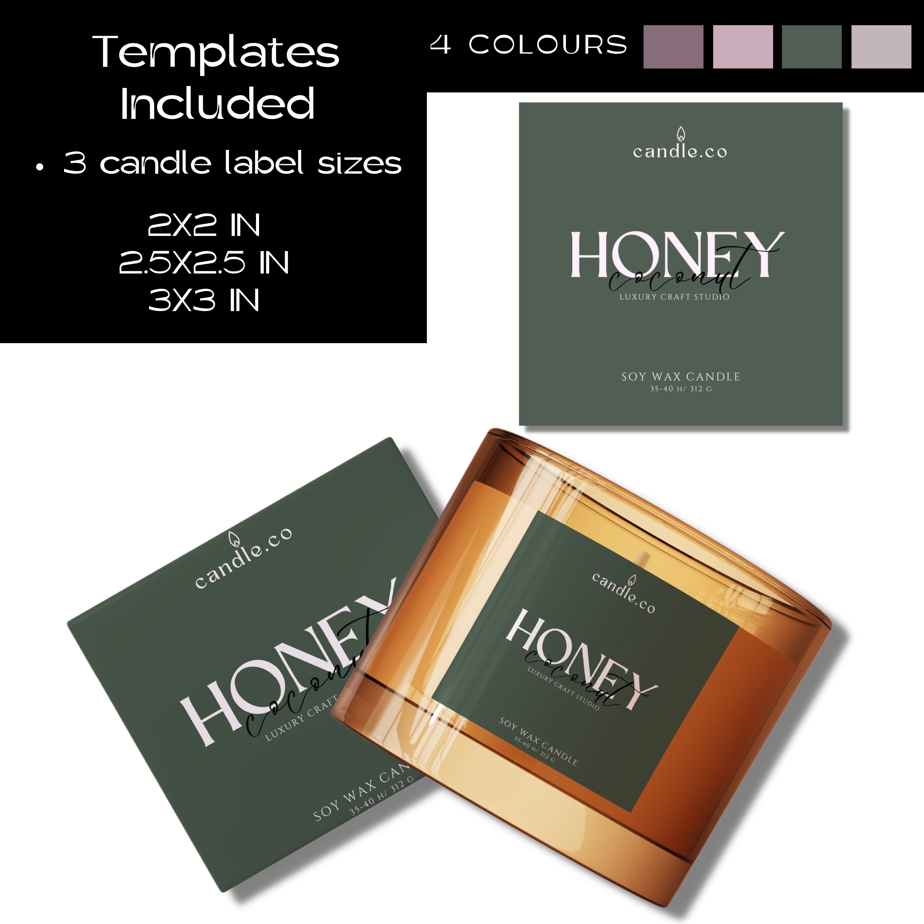 Editable Candle Business Bundle Luxury Candle Label Candle Care Card ...