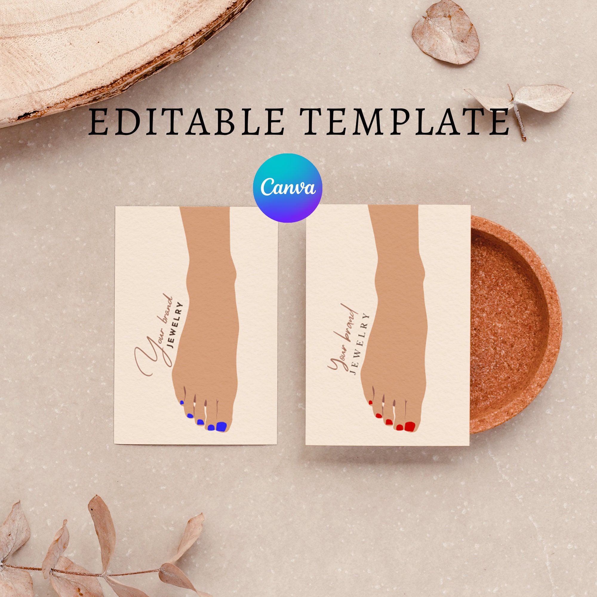 Customisable Anklet Display Cards, Displays & Packaging, Editable ...