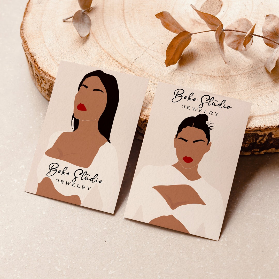 Editable Earring Display Card Template, Boho Earring Tag Template ...