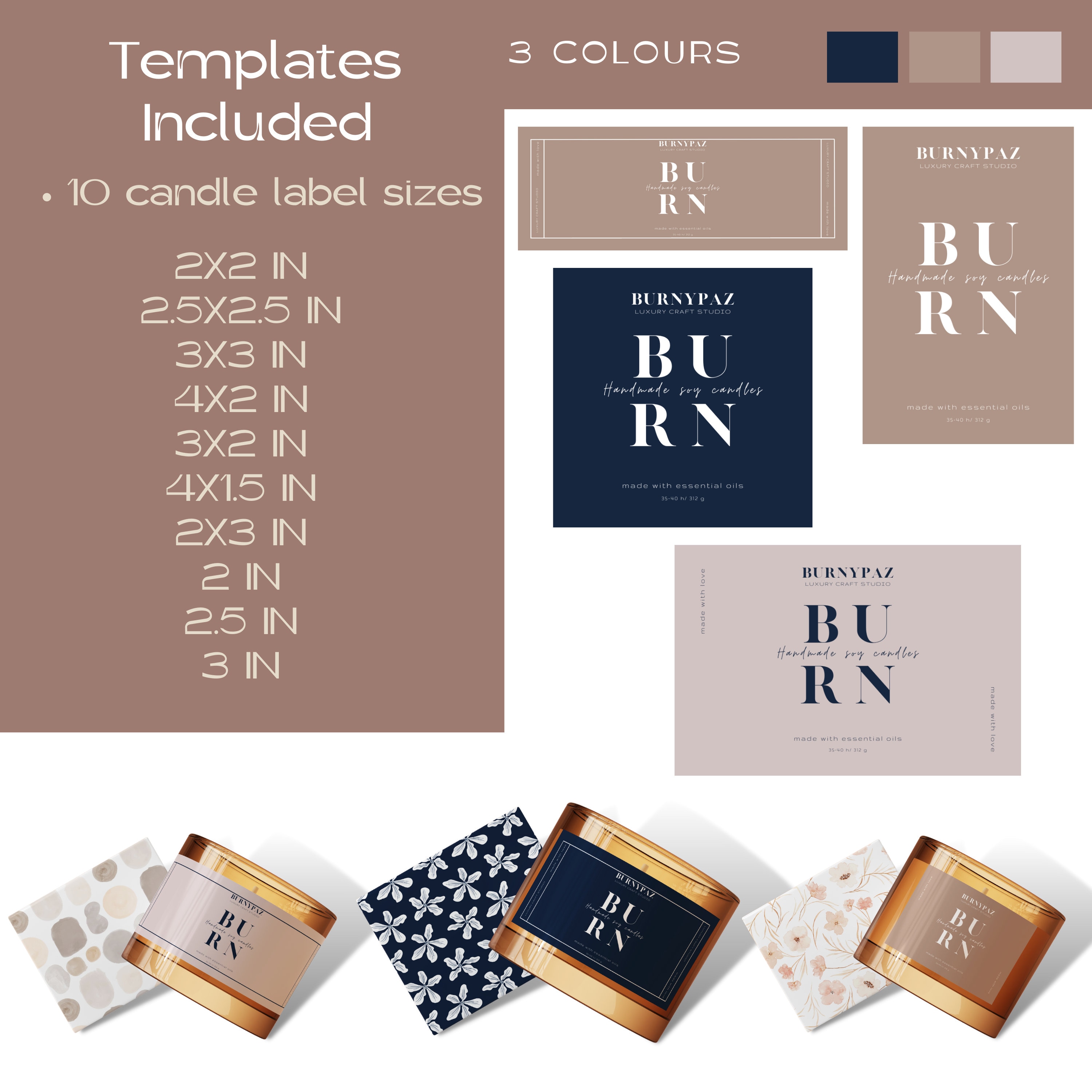 Editable Candle Label Business Bundle, Luxury Candle Label , Candle ...