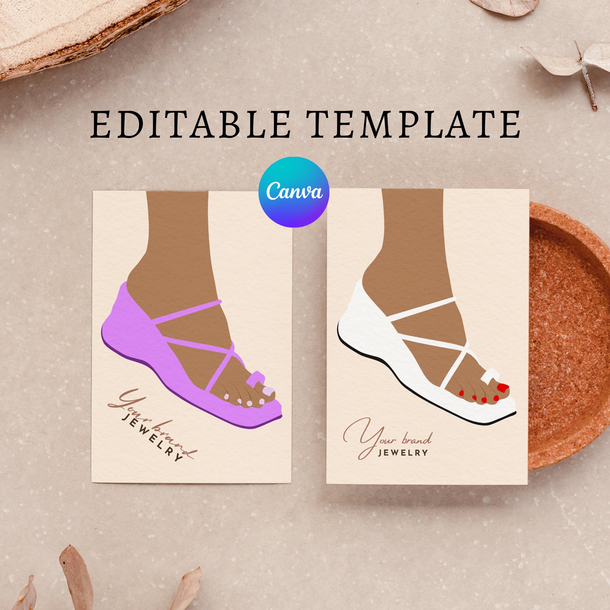 Customisable Anklet Display Cards, Displays & Packaging, Editable ...