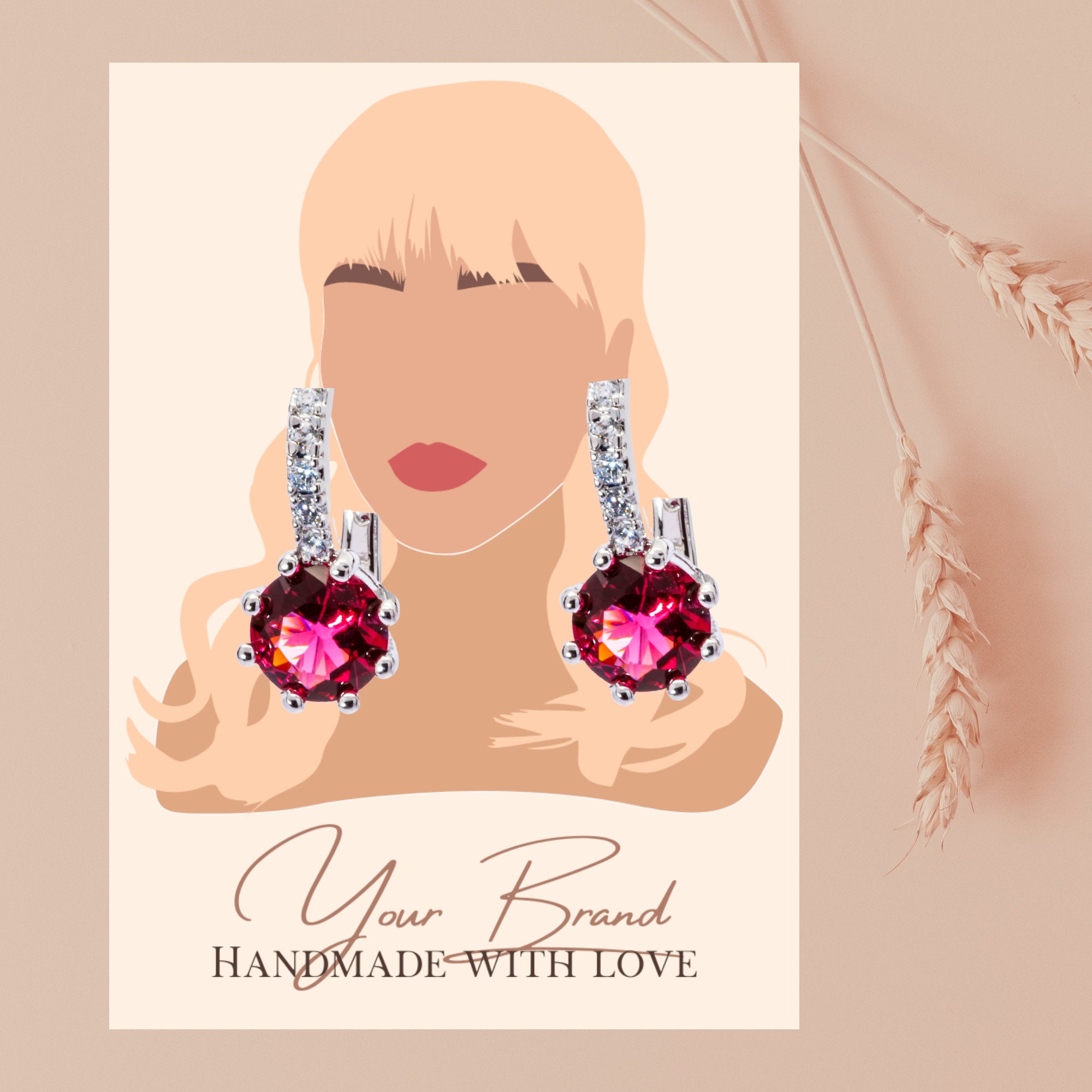 Custom Earring Cards Canva Template, Necklace Display Card, Earring ...