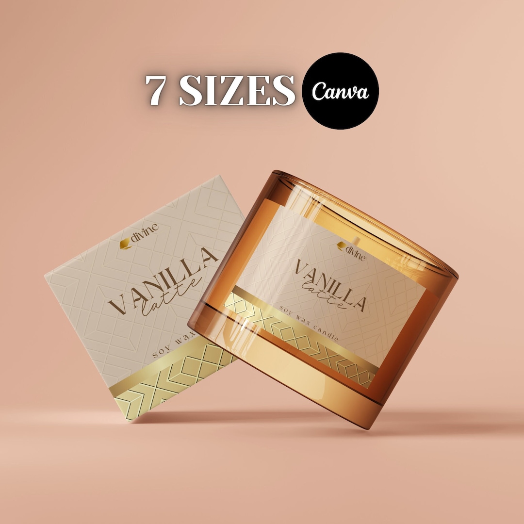 Luxury Custom Scented Candle Label Template - Personalized Aesthetic ...