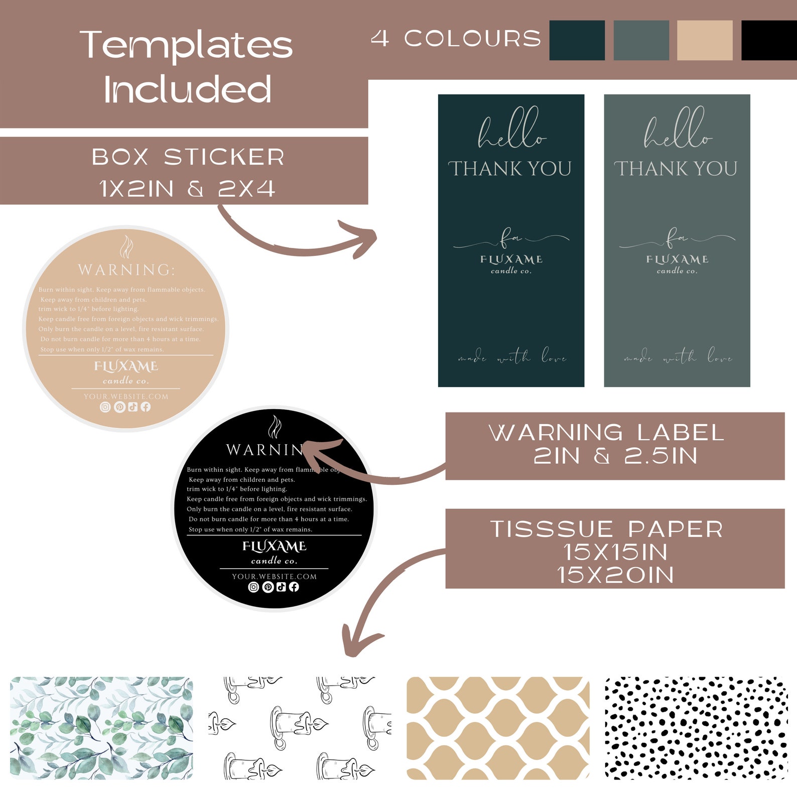 Editable Candle Label Business Bundle, Luxury Candle Label , Candle ...