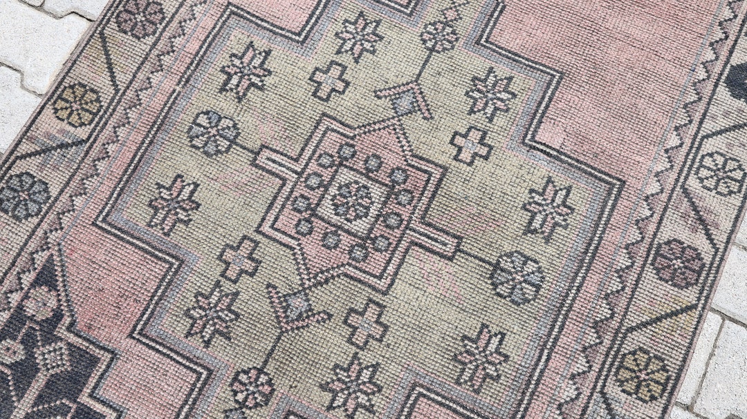 4x9 Runner Rug, Kitchen Runner, 4x9 Turkish Runner, Natural Wool Rug ...