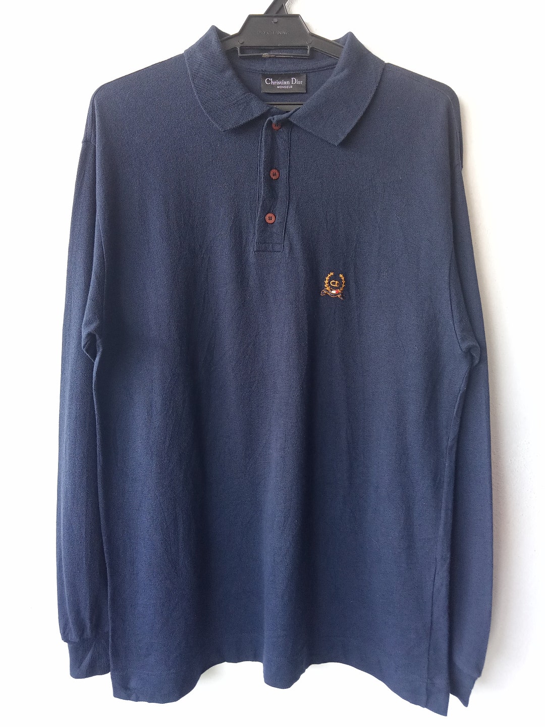 Vintage Christian Dior Crown Logo Dark Blue Long Sleeve Collar - Etsy ...