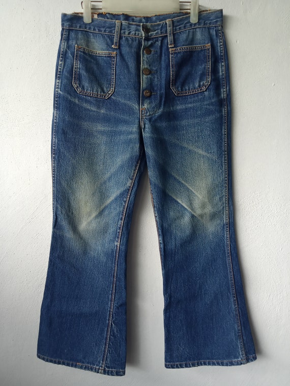 Vintage 70s Big John Distressed Dark Blue Patch Pocke… - Gem