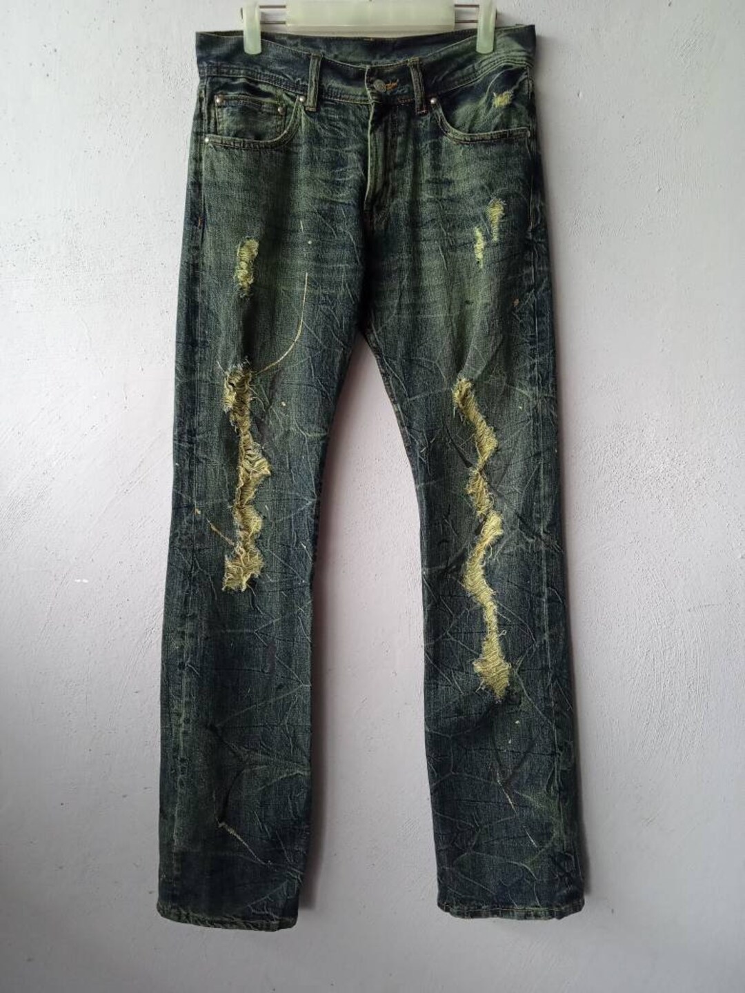 Japanese Brand Ripped Distressed Flare Denim Size 31 - Etsy
