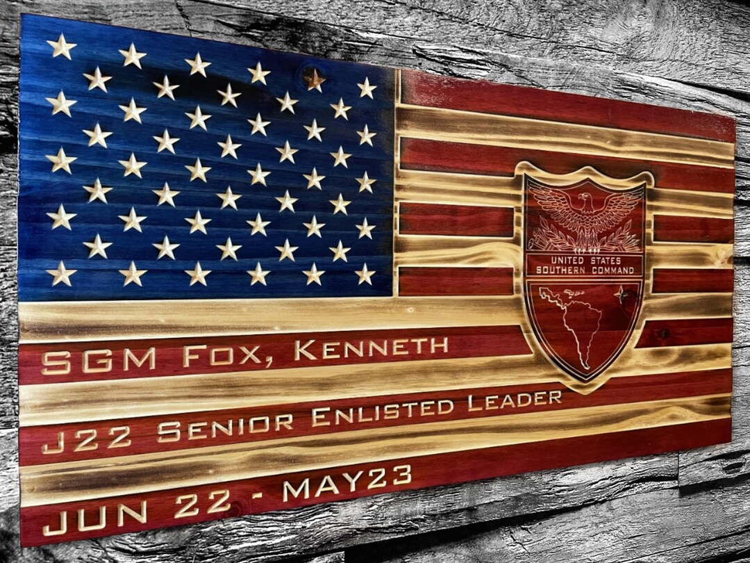 SOUTHCOM - Southern Command - USA Wooden American Flag - Rustic Wall ...
