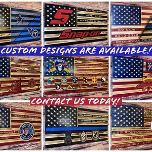 Department of the Army Counterintelligence USA Wooden American Flag ...