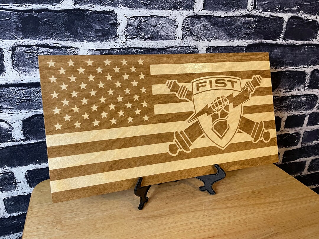 Fister (13F) Army Fire Support Specialists USA Wooden Flag Desk Plaque ...