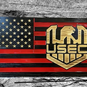 USEC Escape From Tarkov USA Wooden American Flag - Rustic Wall Art ...