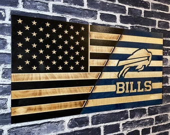 Buffalo Bills Themed Wooden Flag - Etsy