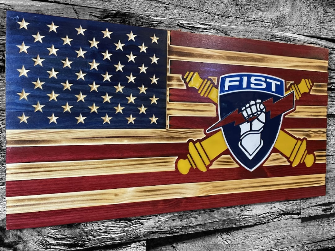 Fister (13F) Army Fire Support Specialists USA Wooden American Flag ...