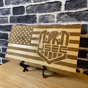 USEC Escape From Tarkov USA Wooden Flag Desk Plaque - Rustic - Handmade ...