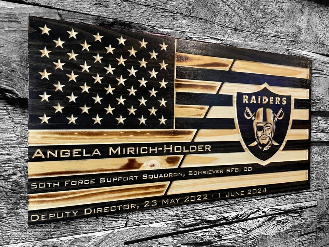Las Vegas Raiders Half USA Wooden American Flag Rustic Wall Art USA ...
