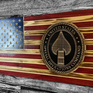 USSOCOM - Special Operations Command - SOCOM USA Wooden American Flag ...