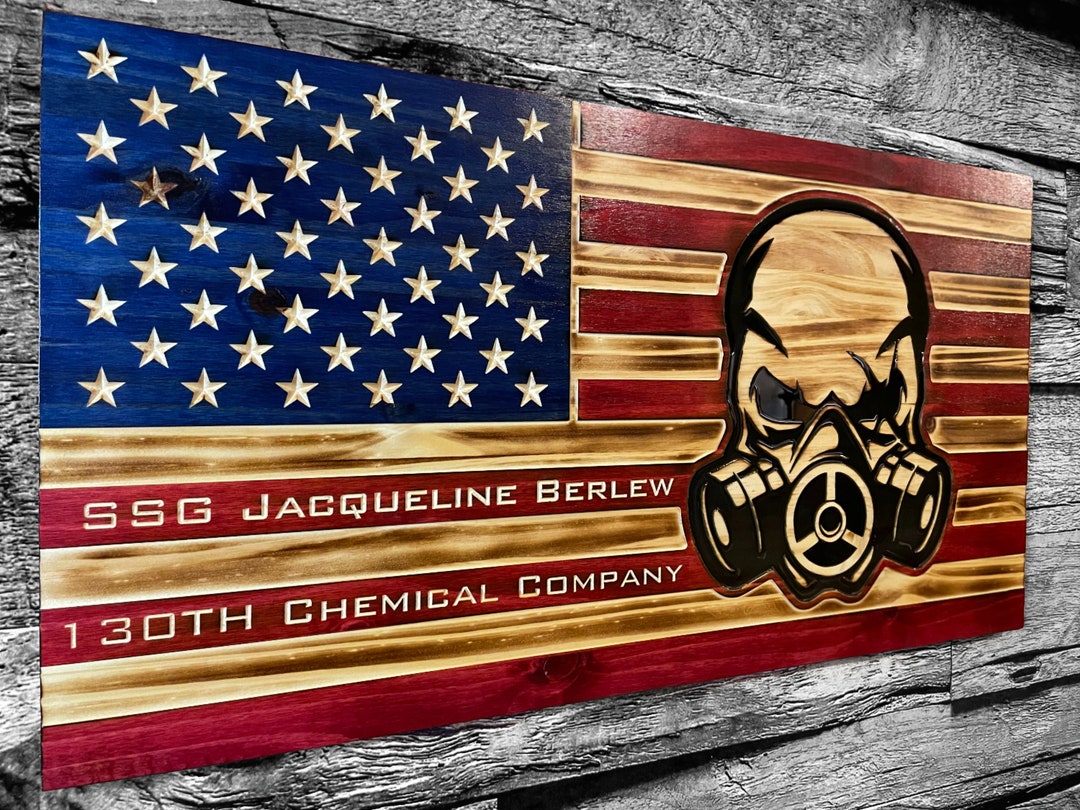 M50 Gas Mask Skull CBRN USA Wooden American Flag Rustic Wall Art USA ...