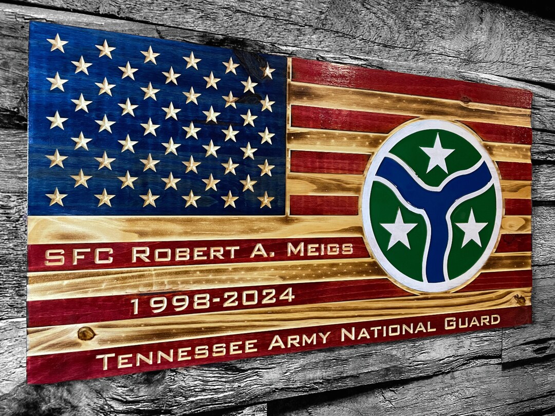 278th Tennessee Army National Guard USA Wooden American Flag - Rustic ...