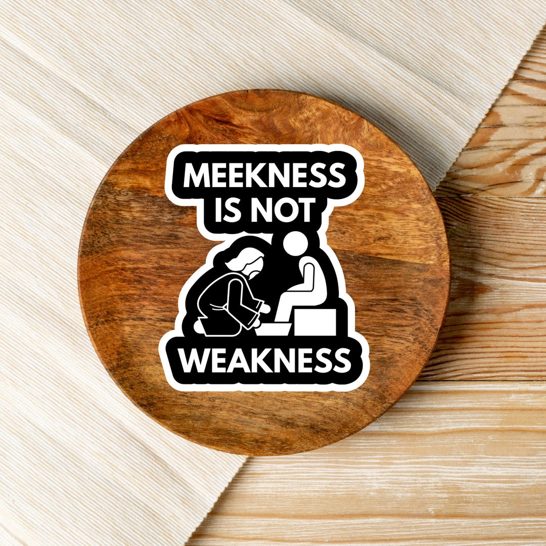 Christian Jesus Meekness Vinyl Decal, Laptop or Window Sticker - Feet ...
