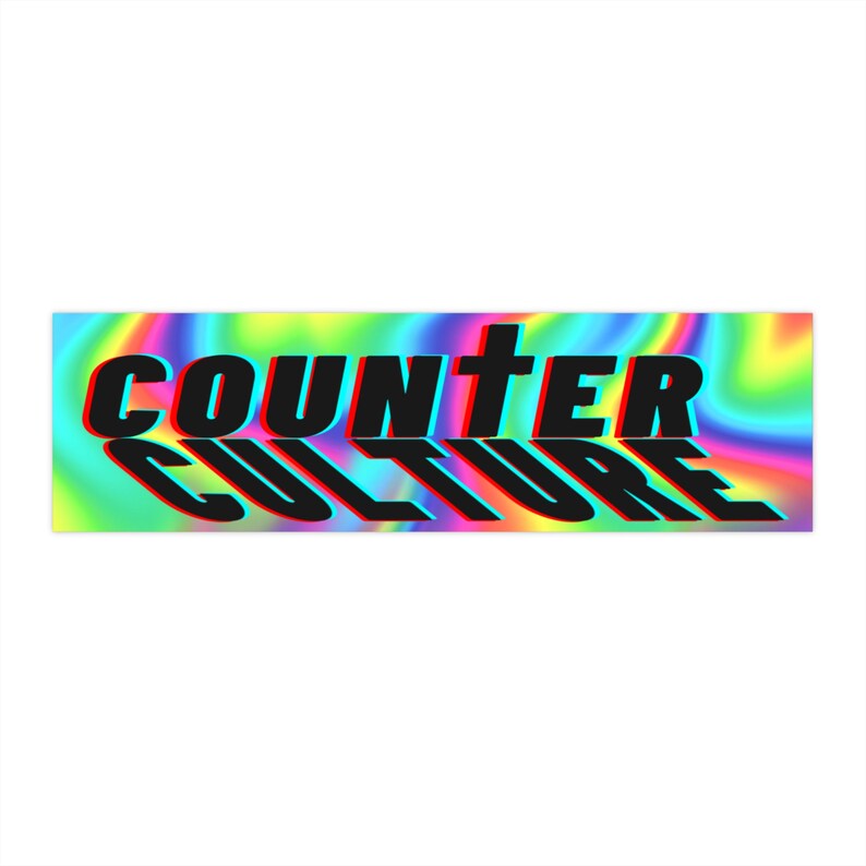 Counter Culture Christian Cross Retro Colorful 90s Vibes Bumper Sticker ...