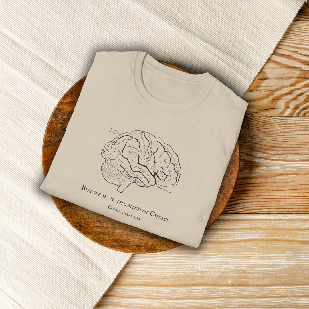 Vintage Brain Anatomy Mind of Christ Bible Verse Unisex Softstyle T ...