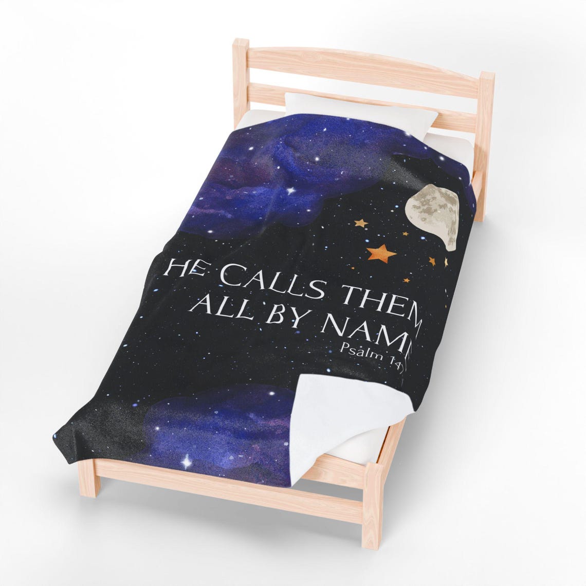 Full Moon and Starry Night Sky Psalm 147:4 Christian Bible Verse He ...