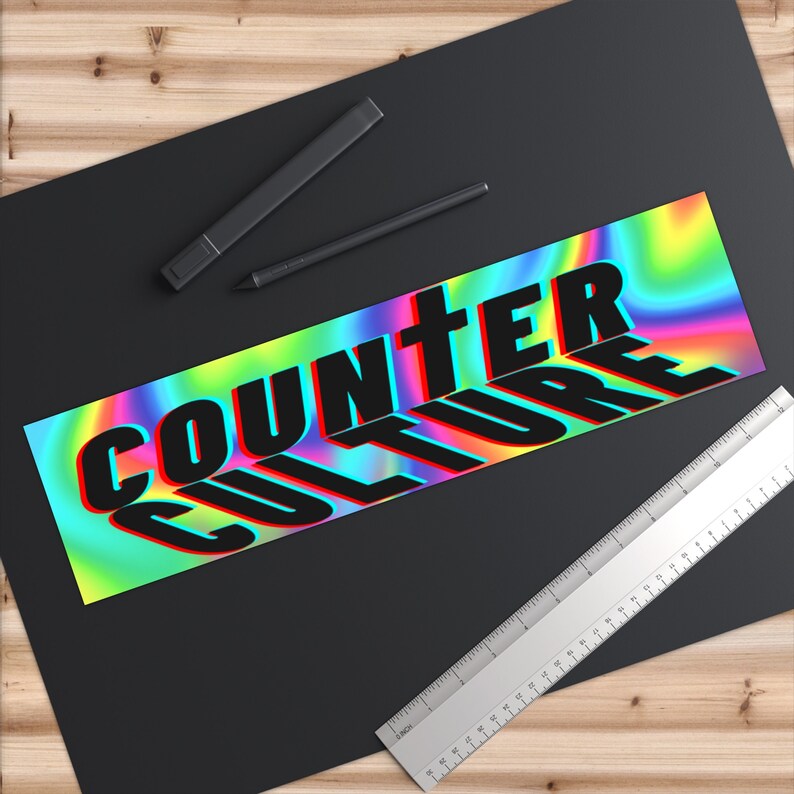 Counter Culture Christian Cross Retro Colorful 90s Vibes Bumper Sticker ...