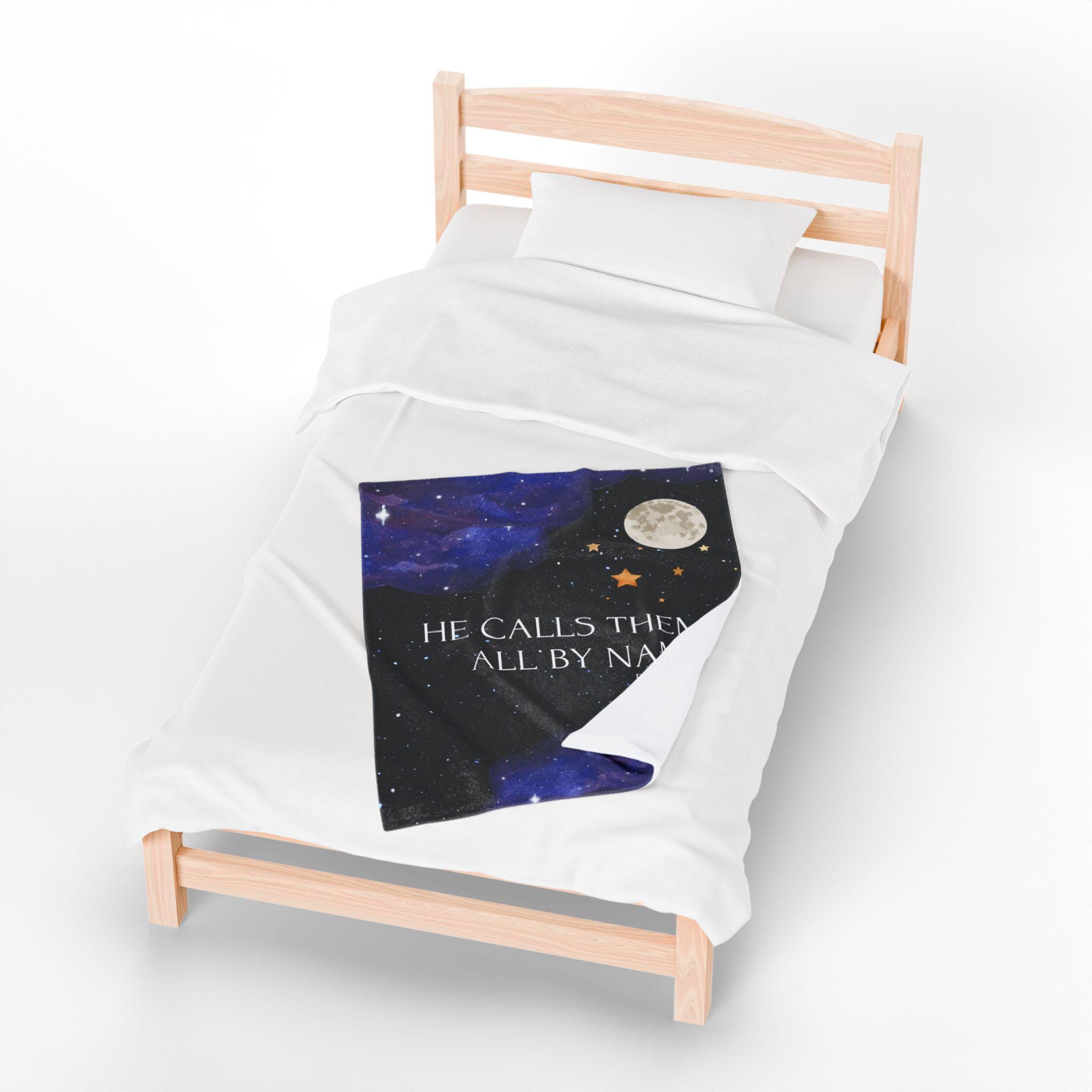 Full Moon and Starry Night Sky Psalm 147:4 Christian Bible Verse He ...