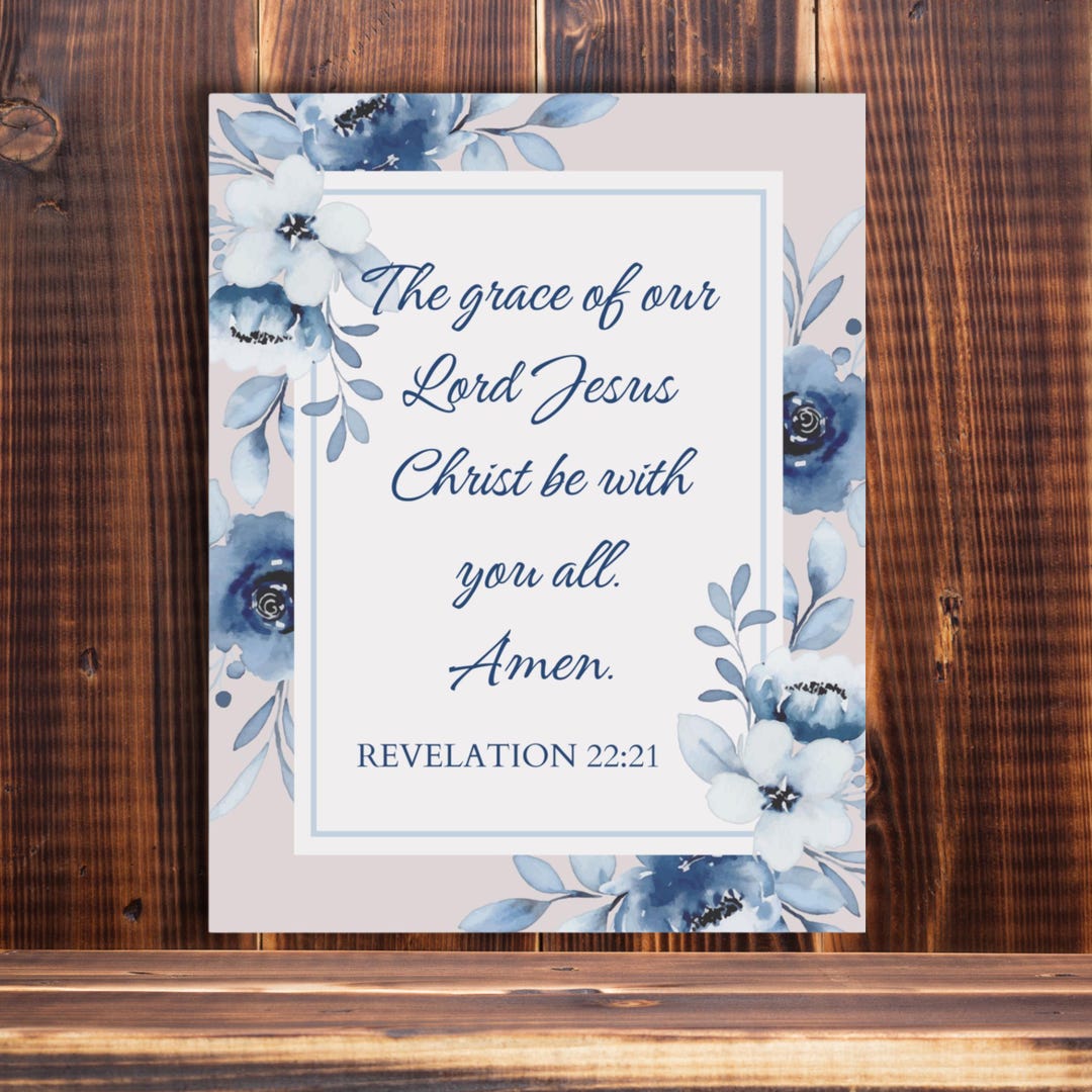 Satin Poster, Christian Wall Art Decor, Biblical Verse Print, Grace of ...