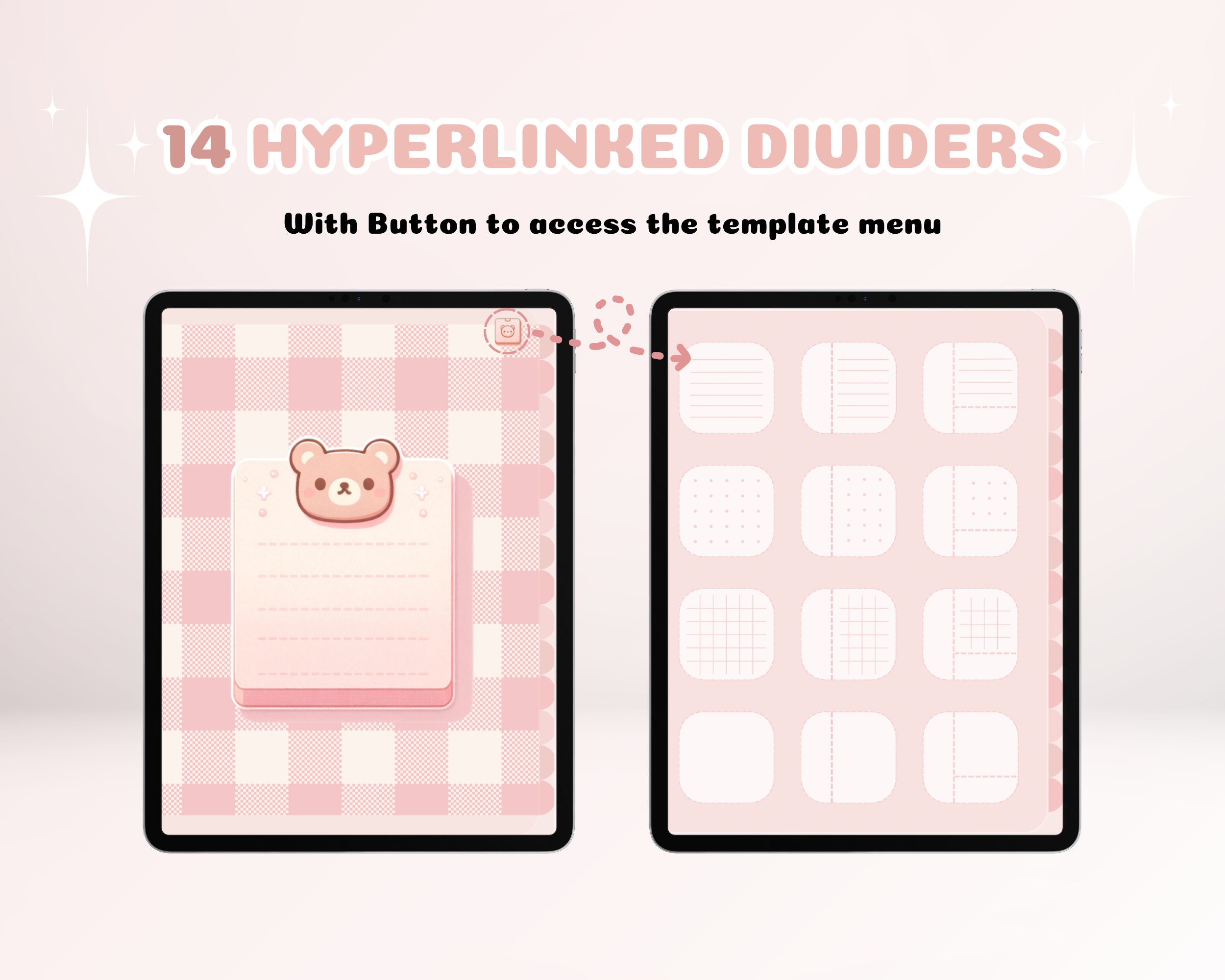 Digital Notebook Hyperlinked Kawaii Notebook With Cute Note Taking ...