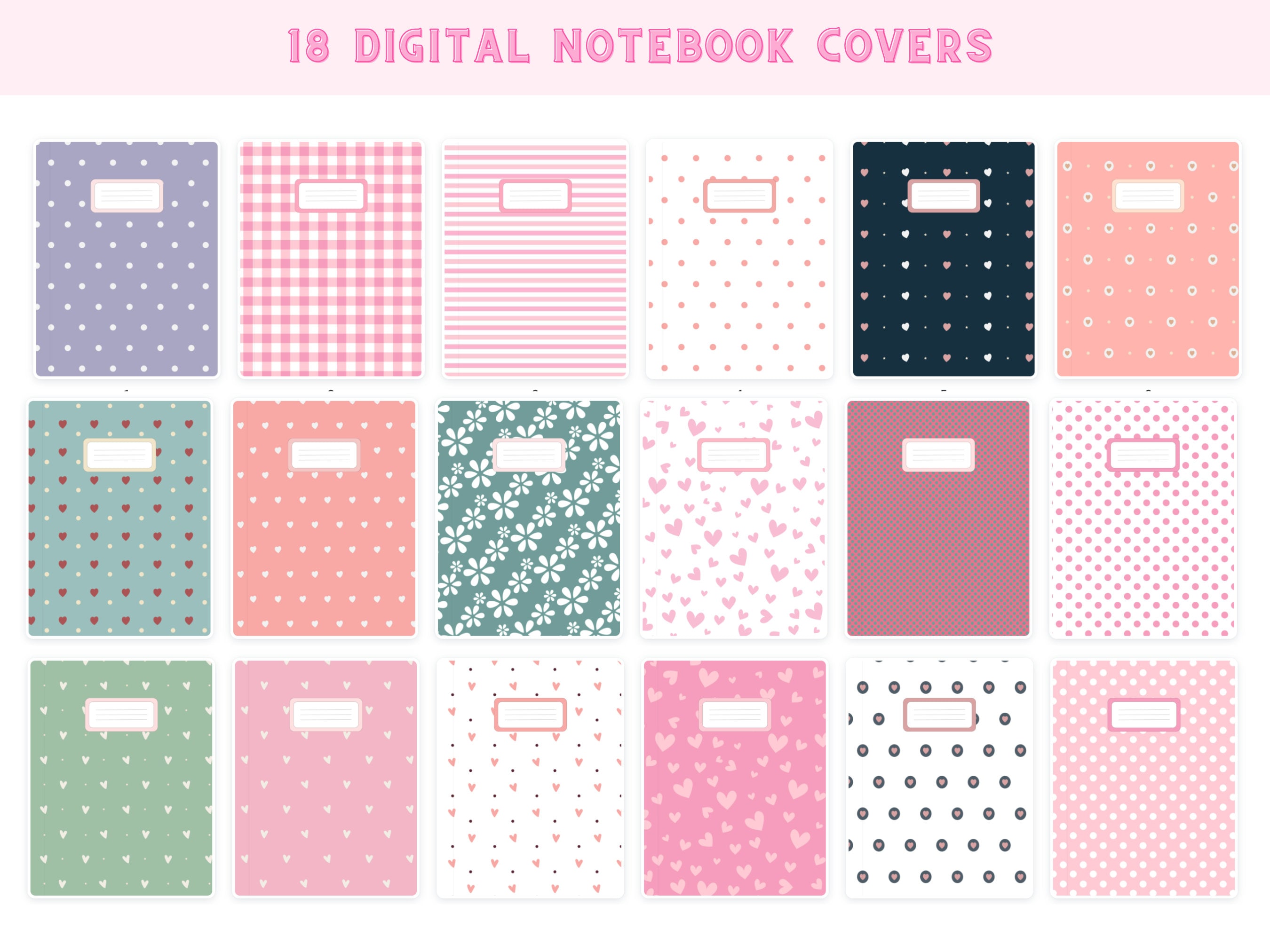 Cute Digital Notebook Covers Goodnotes Notability Etc Kawaii - Etsy