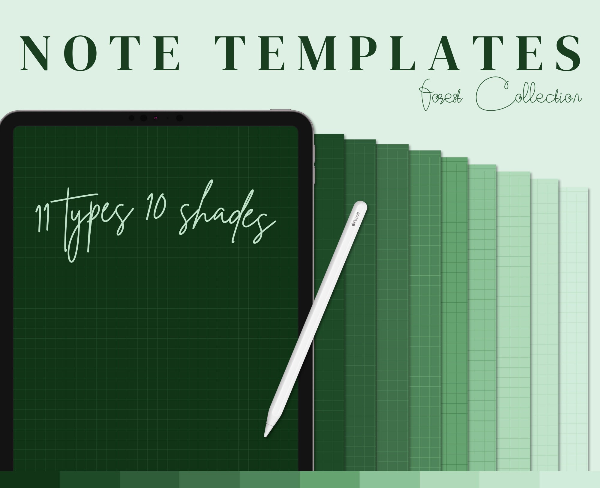 Digital Note Taking Templates Minimalistic Forest for | Etsy