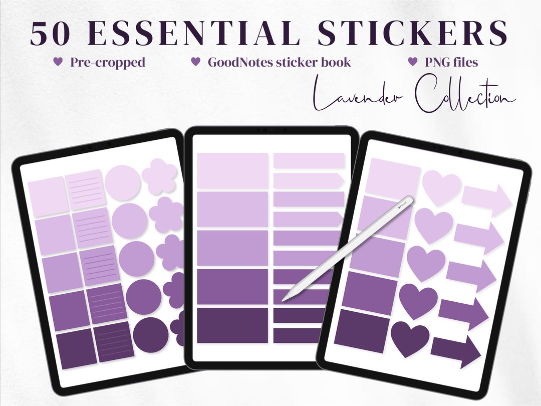 50 Essential Stickers Lavender Collection - Etsy