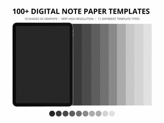 Dark Mode Digital Note Taking Templates Minimalistic Graphite - Etsy