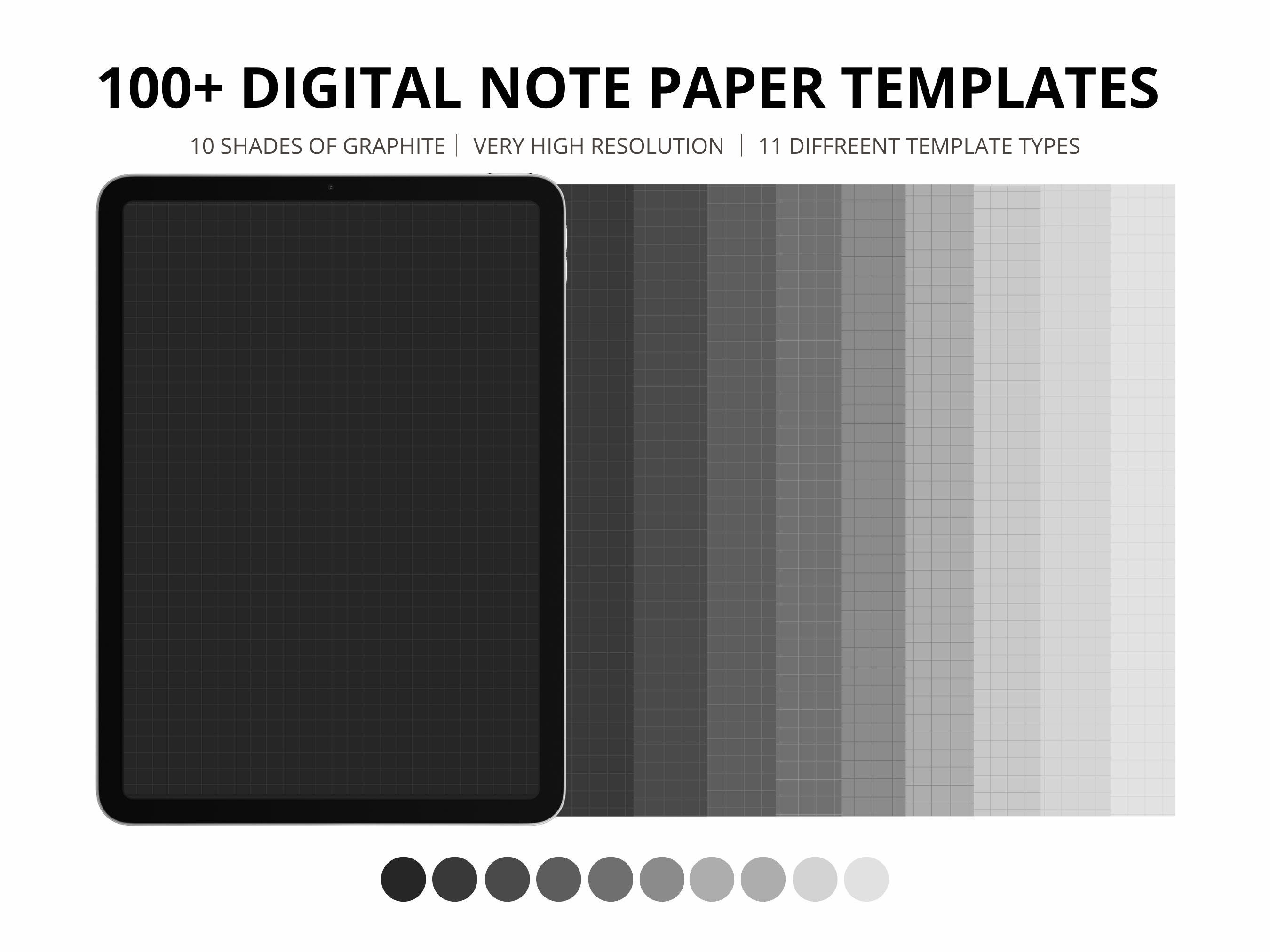 Dark Mode Digital Note Taking Templates Minimalistic Graphite for ...