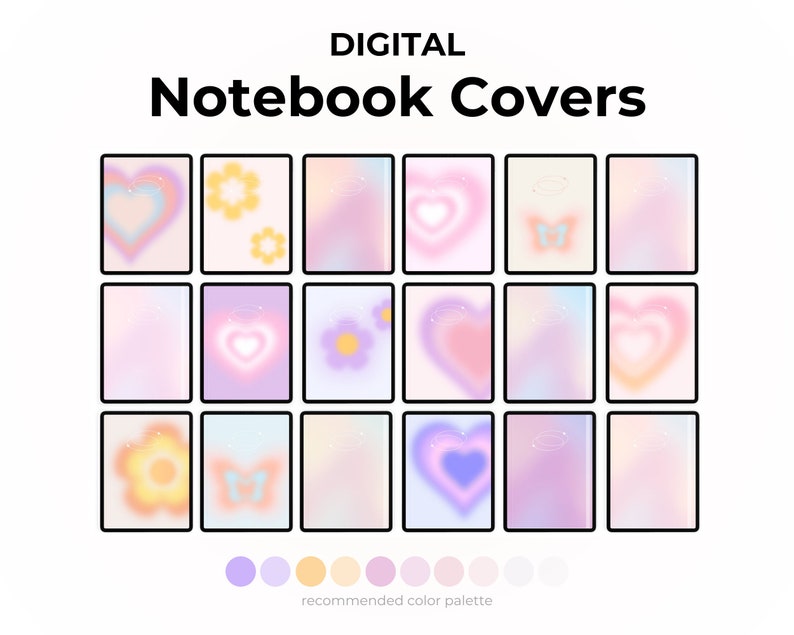 Aura Aesthetic Minimalistic Digital Notebook Covers for - Etsy