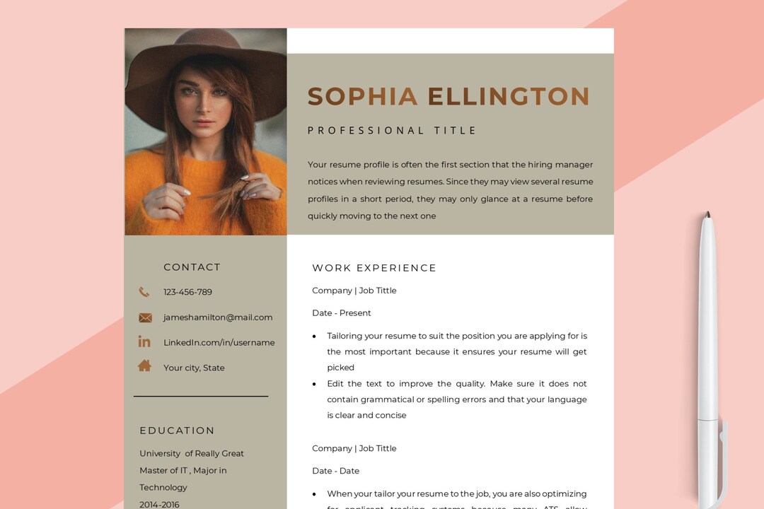 Resume Template / Professional Resume / Three Page Resume / Modern ...