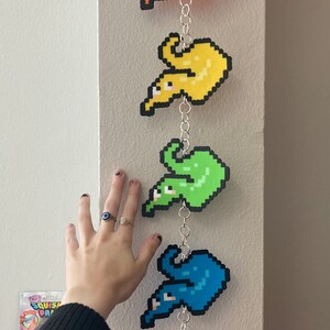 Rainbow Worms on A String Perler Chain - Etsy