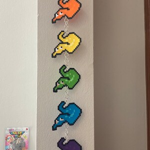 Rainbow Worms on A String Perler Chain - Etsy