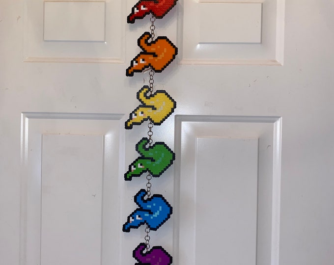 Rainbow Worms on A String Perler Chain - Etsy
