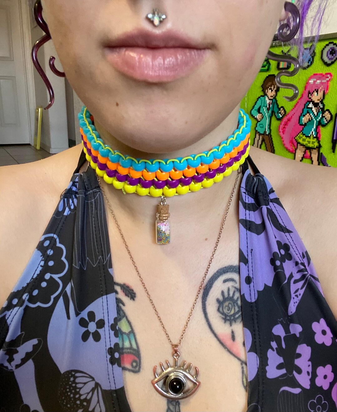 Funky Sand Art Vial Kandi Choker - Etsy