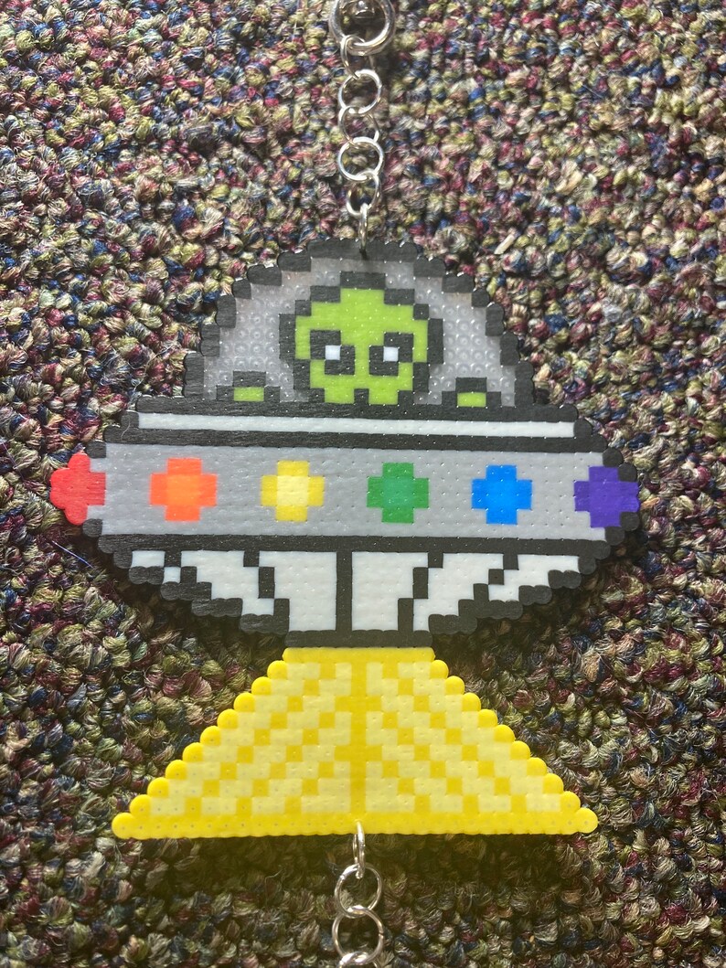 Perler Dreamcatcher of Alien Abduction of Cow - Etsy