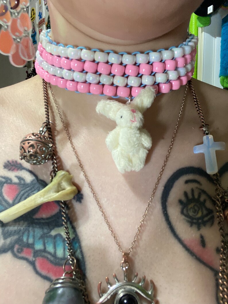 Cute Fuzzy Bunny Kandi Choker - Etsy