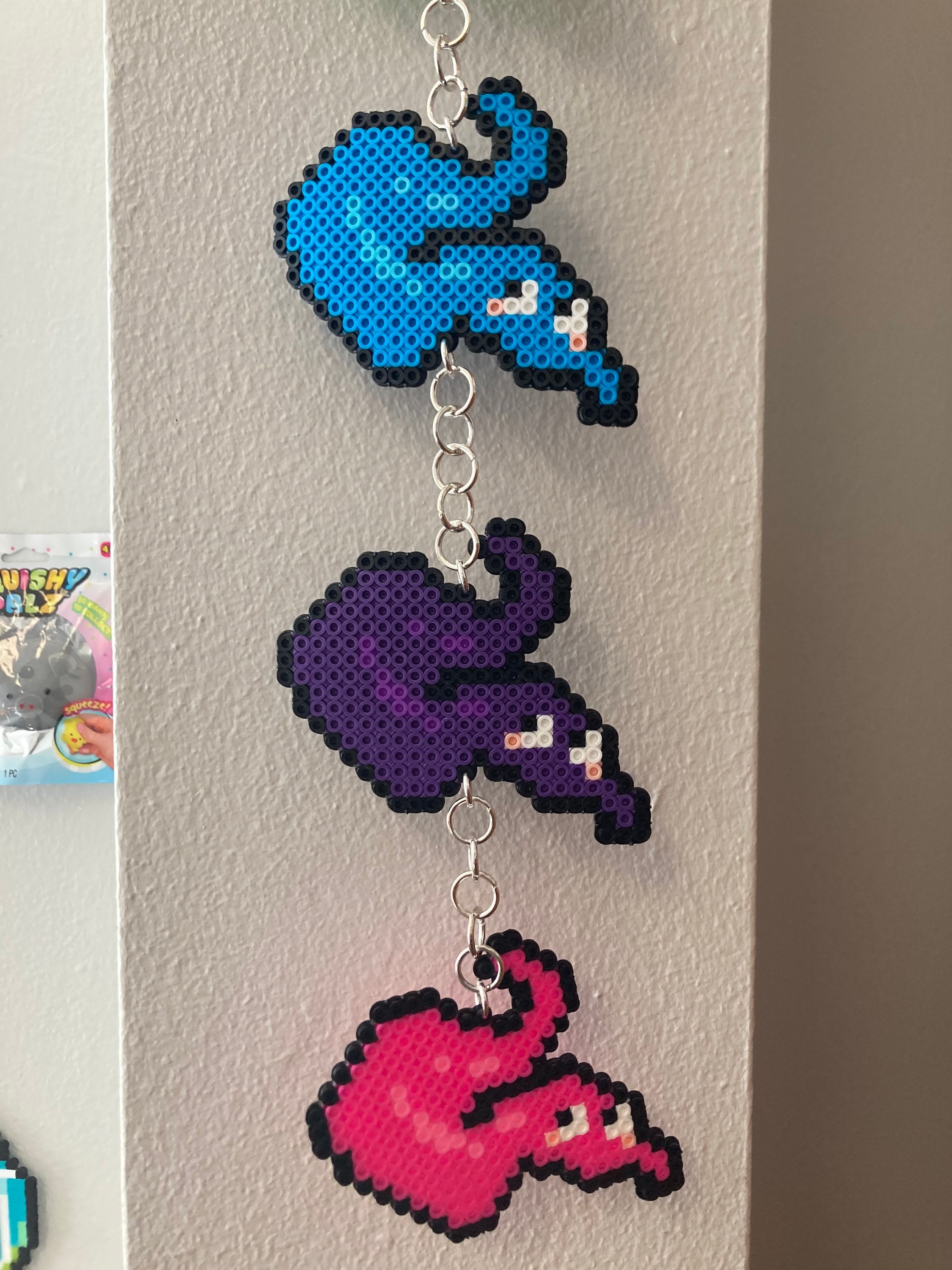 Rainbow Worms on A String Perler Chain - Etsy