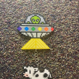 Perler Dreamcatcher of Alien Abduction of Cow - Etsy