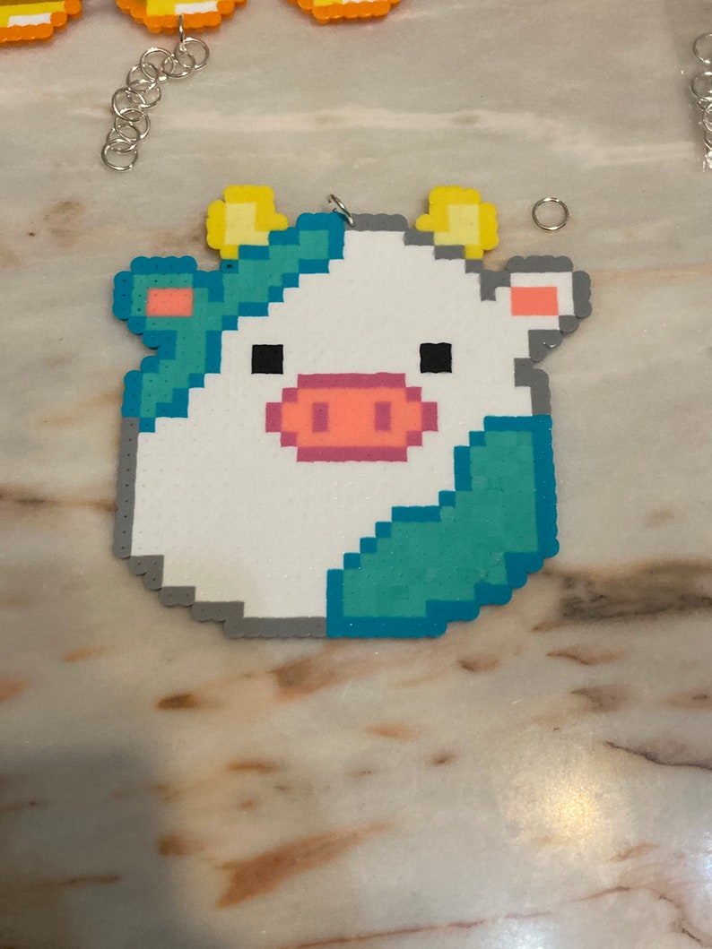 Squishmallow Cow UFO Alien Abduction Perler Dreamcatcher - Etsy