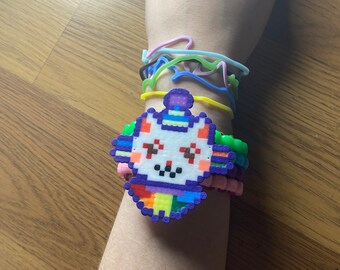 Alien Cat Mini Perler on Kandi Bracelet - Etsy
