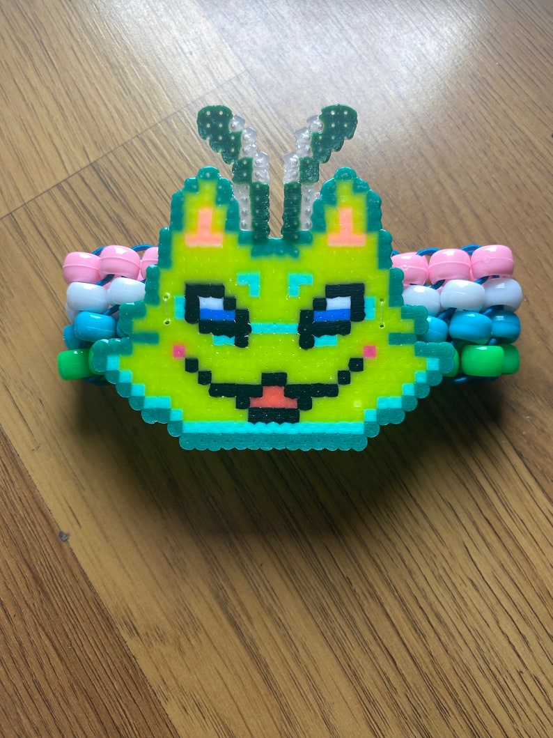 Alien Cat Mini Perler on Kandi Bracelet - Etsy