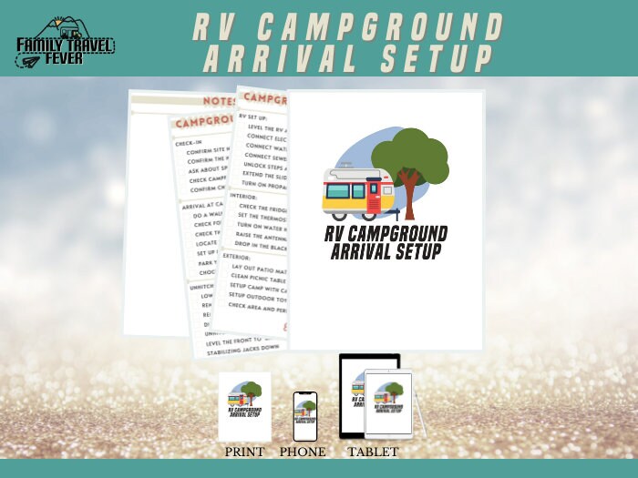 RV Campground Arrival Setup Camping Shopping List Printable Planner RV ...
